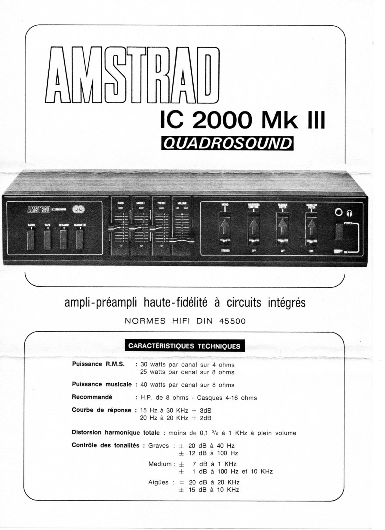 Amstrad IC 2000 MK III - Le forum Audiovintage