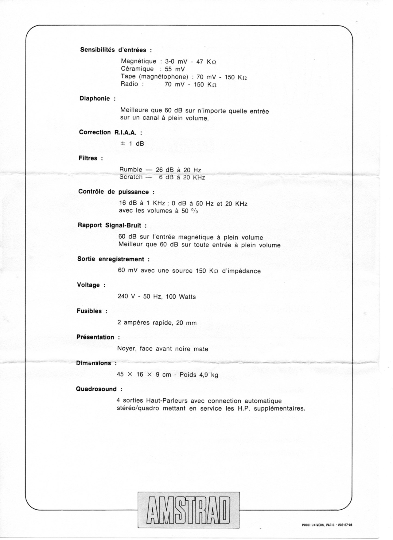 Amstrad IC 2000 MK III - Le forum Audiovintage