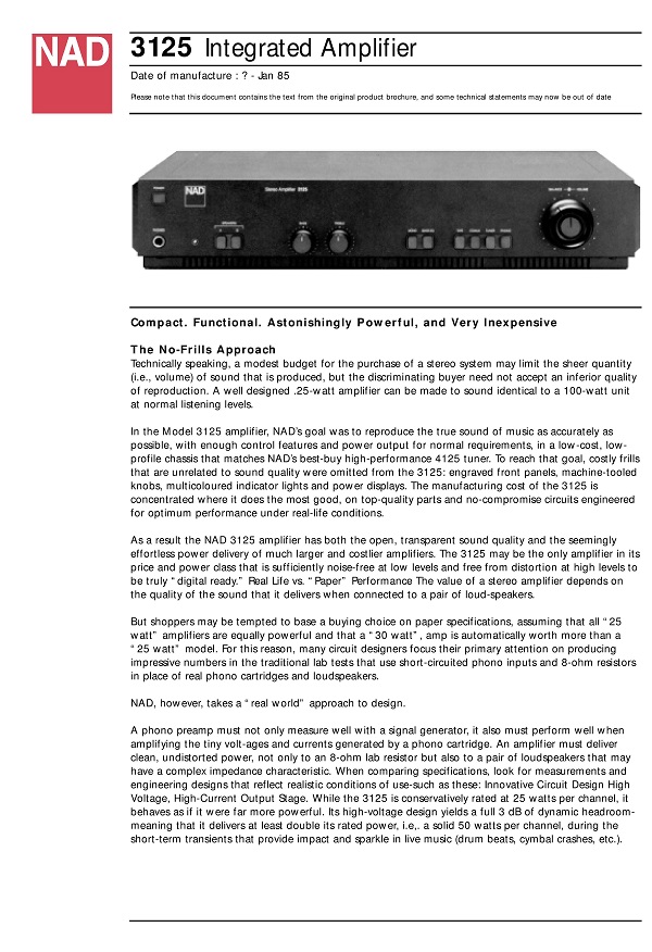 Nad 3125 - Le forum Audiovintage