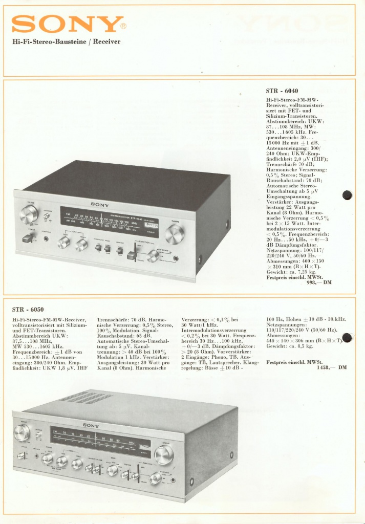 Sony STR-6050 - Le forum Audiovintage