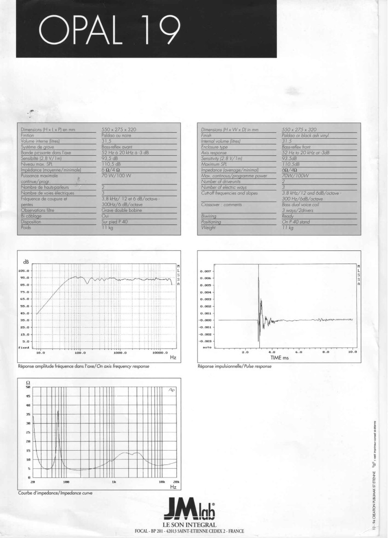 JM Lab Opal 19 - Le forum Audiovintage