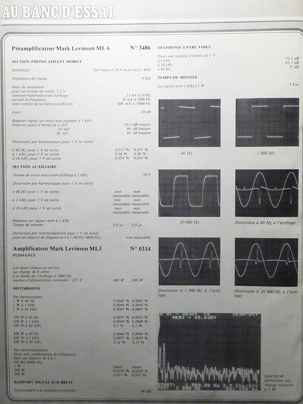 Mark Levinson ML-3 - Le forum Audiovintage